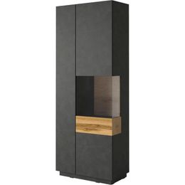 OTTO home Vitrine &raquo;SILKE&laquo; H&ouml;he 207 cm grau B/H/T: 80cm x 207cm x 40cm, T&uuml;ranschlag rechts