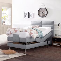 Westfalia Schlafkomfort Boxbett mit Motor in diversen Ausf&uuml;hrungen grau Box und Kopfteil: Feinstrukturstoff (77% Polyester und 23% Viskose);Bezug der Obermatratze: 100% 