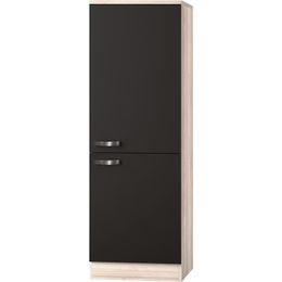 Optifit K&uuml;hlumbauschrank &raquo;Faro&laquo;, mit Metallgriffen, Breite 60 cm grau akaziefarben, B/H/T: 60cm x 174,4cm x 57,1cm, T&uuml;ren: 2 Stk.