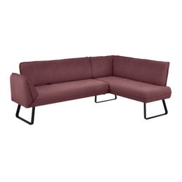 K+w Komfort & Wohnen K+W Komfort & Wohnen Eckbank &raquo;Drive&laquo; mit Seitenteilverstellung am langem Schenkel zur Sitzplatzerweiterung lila B/H/T: 91cm x 68cm, Leder CLOUD, 