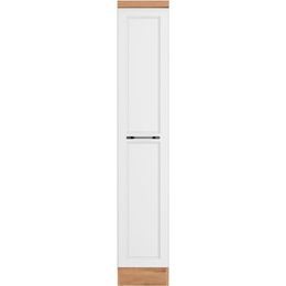 KOCHSTATION Apothekerschrank &raquo;KS-Lana&laquo; Breite 30 cm wei&szlig; Holzwerkstoff, MDF wotaneiche, B/H/T: 30cm x 166cm x 60cm