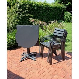 Garden Pleasure Garten-Essgruppe &raquo;TREVISO&laquo; Set, 5 Stk. tlg. grau Aluminium B/H/T: 170cm x 88cm x 170cm