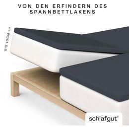 Schlafgut Spannbettlaken &raquo;Pure Split-Topper&laquo; MADE IN GREEN by OEKO-TEX grau Jersey-Elasthan, Obermaterial: 95% Baumwolle, 5% Elasthan 1 Stk., Jersey-Elasthan, 