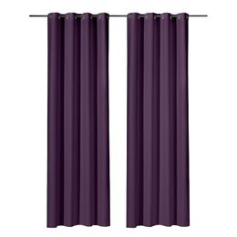 Weckbrodt-Gardinen Vorhang &raquo;Vito&laquo; &Ouml;sen 1 Stk. tlg. Microvelour, blickdicht, Unifarben, Gardine, Store lila Satin, Polyester 245cm, &Ouml;sen, 140cm