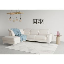 Sit & More sit&more Ecksofa &raquo;Sinatra L-Form&laquo; mit Ottomane, optional mit Kopfteilverstellung und Armteilfunktion beige 100% Polyester B/H/T: 251cm x 85cm x 220cm,