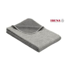 Ibena Wohndecke &raquo;Wohndecke Lausanne&laquo; in schlichtem Melange-Look grau Baumwolle B/L: 70cm x 100cm