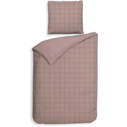 Wendebettw&auml;sche &raquo;Diamante&laquo; 2 Stk. kariert, hochwertiges Mako-Satin, Bettw&auml;sche ab 135x200 cm. rosa Mako-Satin, Obermaterial: 100% Baumwolle B/L: 155cm