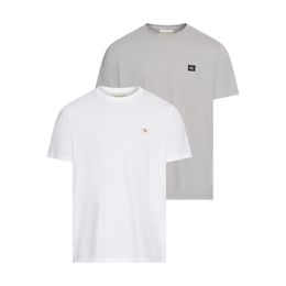 Calvin Klein Jeans Herren T-Shirt &raquo;SS BADGE TEE 2 PACK&laquo; Packung, 2er-Pack, 2 Stk. Mit Rundhalsausschnitt wei&szlig; XXL