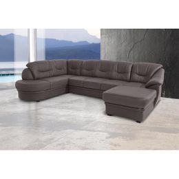 Sit & More sit&more Wohnlandschaft &raquo;Savoni U-Form&laquo; wahlweise mit Schlaffunktion braun NaturLEDER (echtes Rindsleder) in Sitz und R&uuml;cken. Korpus in passendem 
