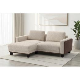 Sit & More sit&more Ecksofa &raquo;Concept&laquo; Modernes Sofa in drei Fu&szlig;farben zur Auswahl beige 100% Polyester B/H/T: 226cm x 84cm x 167cm, Recamiere links,mit Fu&szlig; Buche