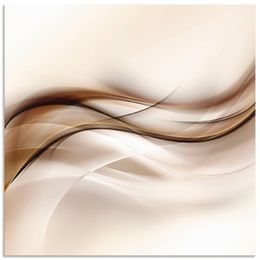 Artland K&uuml;chenr&uuml;ckwand &raquo;Braune abstrakte Welle&laquo; Alu Spritzschutz mit Klebeband, einfache Montage braun Aluminium B/H: 60cm x 60cm