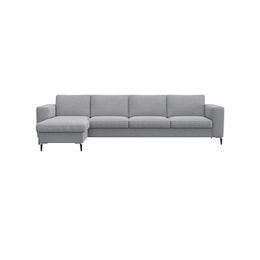 FLEXLUX Ecksofa &raquo;Fiore, L-Form&laquo; breite Armlehnen, Kaltschaum, F&uuml;&szlig;e Alu+schwarz grau 100% Polyester B/H/T: 295cm x 85cm x 159cm, Chenille, Chaiselongue