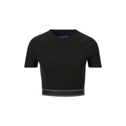 Hugo Damen Hugo T-Shirt &raquo;Dolly&laquo; mit Logo-Elastiktape, cropped schwarz XXL