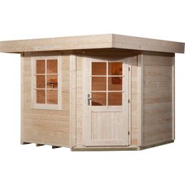 Weka Gartenhaus &raquo;Designhaus 213 Plus&laquo; beige Massivholz Fu&szlig;boden im Gartenhaus, ohne Dacheindeckung