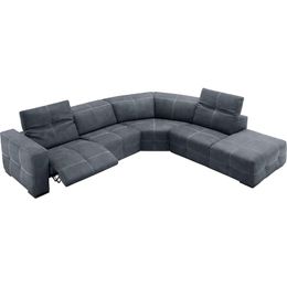 Egoitaliano Ecksofa &raquo;Sauvanne, Designsofa der Extraklasse, elegant und bequem, L-Form&laquo; wahlweise mit elektrischer Relaxfunktion, Kopfteilverstellung grau B/H/T: 