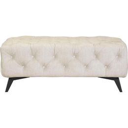 Home Affaire Polsterhocker &raquo;Glynis&laquo; aufw&auml;ndige Knopfheftung, moderne Chesterfield Optik, Fu&szlig;farbe w&auml;hlbar beige Struktur (100% Polyester);Samtoptik (