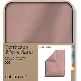 Schlafgut Bettbezug &raquo;Woven Satin&laquo; besonders dicht gewebt, Mix & Match: passender Kissenbezug erh&auml;ltlich lila Mako-Satin, Obermaterial: 100% Baumwolle B/L: 155cm