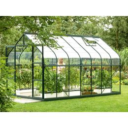 Vitavia Gew&auml;chshaus &raquo;Dione 11500 smaragd&laquo; inkl. Fundamentrahmen, Dachl&uuml;fter und Min-Max-Thermometer gr&uuml;n B/H/T: 264cm x 2.661cm x 445cm