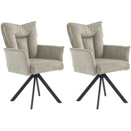 Jockenh&ouml;fer Drehstuhl &raquo;Marc (Set, 2 St.)&laquo; (Set) 2 Stk.Inklusive Drehfunktion (360&deg;), Taschenfederkern, bis 150kg belastbar grau 100% Polyester B/H/T: 61cm x 94cm 