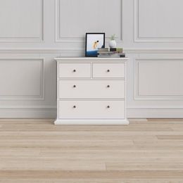 Home Affaire Kommode &raquo;Paris, Aufbewahrung, Schubladenschrank, Stauraum&laquo; mit 4 Schubladen, Breite 96 cm, H&ouml;he 87 cm wei&szlig; Holzwerkstoff, MDF B/H/T: 