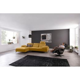 W.Schillig Ecksofa &raquo;valentinoo, Designsofa, bequem, elegant und zeitlos, L-Form&laquo; inklusive Hocker, mit Sitztiefenverstellung, Breite 299 cm gelb 