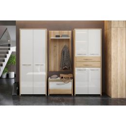 OTTO home Garderoben-Set &raquo;Gala&laquo; Set, zwei Garderobenschr&auml;nke, eine Schuhbank und ein Garderobenpaneel, 4 Stk. tlg. beige Holzwerkstoff, MDF B/H/T: 