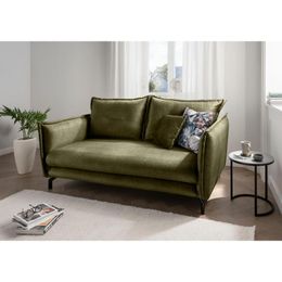 Home Affaire Ecksofa &raquo;Lazio modern und bequem, schmale Armlehnen, tolle Detailverarbeitung&laquo; Armlehnen verstellbar gr&uuml;n B/H/T: 198cm x 94cm x 110cm, 