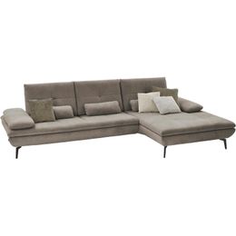 Die PlanBar Ecksofa &raquo;MP-IN23002 L-Form&laquo; wahlweise mit Armteil- und Sitztiefenverstellung grau 100% Recyceltes Polyester B/H/T: 322cm x 93cm x 188cm, 