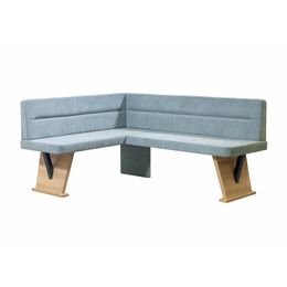 Home Affaire Eckbank &raquo;Laros&laquo; Bezug in verschiedenen Qualit&auml;ten und Farben blau Holzwerkstoff, Massivholz B/H/T: 182cm x 87,5cm x 141cm, Microfaser, 