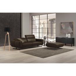 Egoitaliano 2,5-Sitzer &raquo;Gloria, super bequem und hochwertige Verarbeitung, edles Design&laquo; beidseitig verstellbare R&uuml;ckenelemente, mit Metallf&uuml;&szlig;en braun Leder 