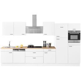Optifit K&uuml;chenzeile &raquo;Elga&laquo; Premium-K&uuml;che, Soft-Close-Funktion, gro&szlig;en Vollausz&uuml;gen, Breite 390 cm wei&szlig; B/H/T: 390cm x 60cm