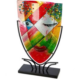 Casablanca by Gilde Tischvase &raquo;Gesichtsvase oval Dreaming orange H. 49 cm&laquo; orange Glas, Metall B/H/T: 30cm x 49cm x 10,5cm
