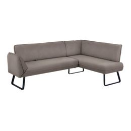 K+w Komfort & Wohnen K+W Komfort & Wohnen Eckbank &raquo;Drive&laquo; mit Seitenteilverstellung am langem Schenkel zur Sitzplatzerweiterung grau B/H/T: 91cm x 68cm, Leder CLOUD, 