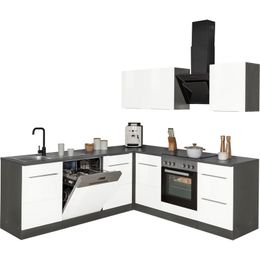 KOCHSTATION Winkelk&uuml;che &raquo;KS-Brindisi&laquo; Stellbreite 220/220 cm, wahlweise mit E-Ger&auml;ten, mit MDF-Fronten wei&szlig; B/H/T: 220cm x 60cm, ohne E-Ger&auml;te