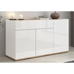 OTTO home Sideboard &raquo;Garda, Kommode, Schrank, 3 T&uuml;ren, 1 Schublade, Made in Italy&laquo; Hochglanzlackierte Fronten, Korpus matt, grifflos, Breite 120,1 cm 