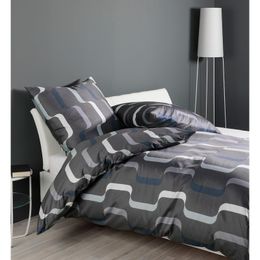 Janine Bettw&auml;sche &raquo;Mako-Satin87107 0&laquo; mit Reissverschluss grau Mako-Satin, Obermaterial: 100% Baumwolle B/L: 240cm x 220cm, 1 Stk., 2 Stk., Mako-Satin, B/L: 
