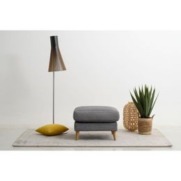 OTTO home Polsterhocker &raquo;MARSEILLE&laquo; Massivholzbeine Eiche, Landhausstil, Wellenunterfederung grau 100% Polyester B/H/T: 70cm x 47cm x 70cm, Cord