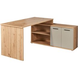 BEGA OFFICE Schreibtisch &raquo;Kanada, BxHxT 160x74x130 cm&laquo; 1 Stk. tlg. wechselseitig montierbar, Softclose f&uuml;r T&uuml;ren, Breite: 160cm braun B/H/T: 138cm x 