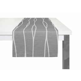 WIRTH Tischl&auml;ufer &raquo;DALLAS&laquo; schwarz Kunstfaser B/L: 40cm x 150cm, eckig