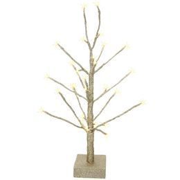 I.GE.A. Dekobaum &raquo;K&uuml;nstlicher Weihnachtsbaum, Weihnachtsdeko, Kunstbaum&laquo; mit Glitzer und LED Beleuchtung, champagnerfarben, H&ouml;he 65 cm gold Kunststoff