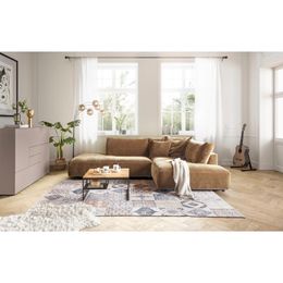 Musterring Ecksofa &raquo;Lucia bequem, elegant & zeitlos, elegante Sofa ohne Armlehnen&laquo; mit gro&szlig;em Longchair, verschiedene Farben, B304 x T224 cm braun 100% Polyester