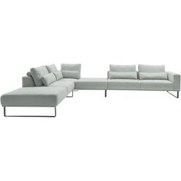 Musterring Ecksofa &raquo;JustB! PM100 bequem, modern, elegant und viel Platz, bodenfrei&laquo; mit Zwischenhocker, wahlweise mit Funktion und Kissen, Ma&szlig;e 290 x 308 grau 85