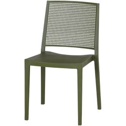 siena GARDEN Gartensessel &raquo;Square 2er Set Stapelstuhl olive&laquo; Set, 2 Stk. tlg. Gestell, Polypropylen/Glasfaser gr&uuml;n B/H/T: 46cm x 81cm x 56cm