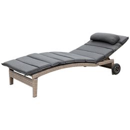 Merxx Gartenliege &raquo;Andalusia&laquo; Alu/Kunststoffgeflecht, inkl. Auflage grau Obermaterial: 100% Polyester. F&uuml;llung: 100% Polyurethan Einheitsgr&ouml;&szlig;e
