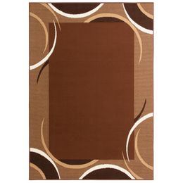OTTO home Teppich &raquo;Noah&laquo; rechteckig 7 mm H&ouml;he weiche Haptik, Teppich mit Bord&uuml;re, Kurzflor, verspieltes Design braun Kunstfaser B : 240cm 1 Stk., 7mm,