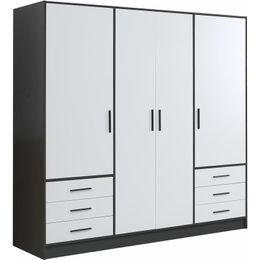 FORTE Kleiderschrank &raquo;Jupiter, Made in Europe, mit 6 Schubladen, Stauraum&laquo; Ma&szlig;e B/H/T ca. 207/200 cm/60, Stauraum, 2 Breiten, 4 Farben, Schubladen, 