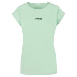 Merchcode T-Shirt 'Attitude' Damen Gr&ouml;&szlig;e XS smaragd / mint / schwarz