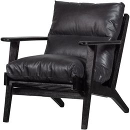 Woood Sessel &raquo;Houston Akazienholz-Rahmen mit Bezug, H 86 x B 71 x T 71 cm&laquo; Echtem Lederbezug, Tragkraft 150 kg, impr&auml;gniertem Schutz pfleigleicht 