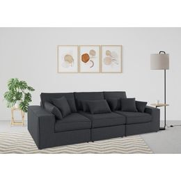 OTTO home 3-Sitzer &raquo;Florid&laquo; 3 Teile, bestehend aus Modulen, viele Bezugsqualit&auml;ten, auch in Cord grau Baumwollmix (60% Baumwolle/40% Leinen);Struktur 