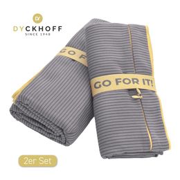 Dyckhoff Handtuch &raquo;Mikrofaser Sporttuch Struktur&laquo; Mit &Uuml;berst&uuml;lpkapuze, Schnelltrocknend, Leicht, Rei&szlig;verschlusstasche grau Microfaser, Mikrofaser B/L: 